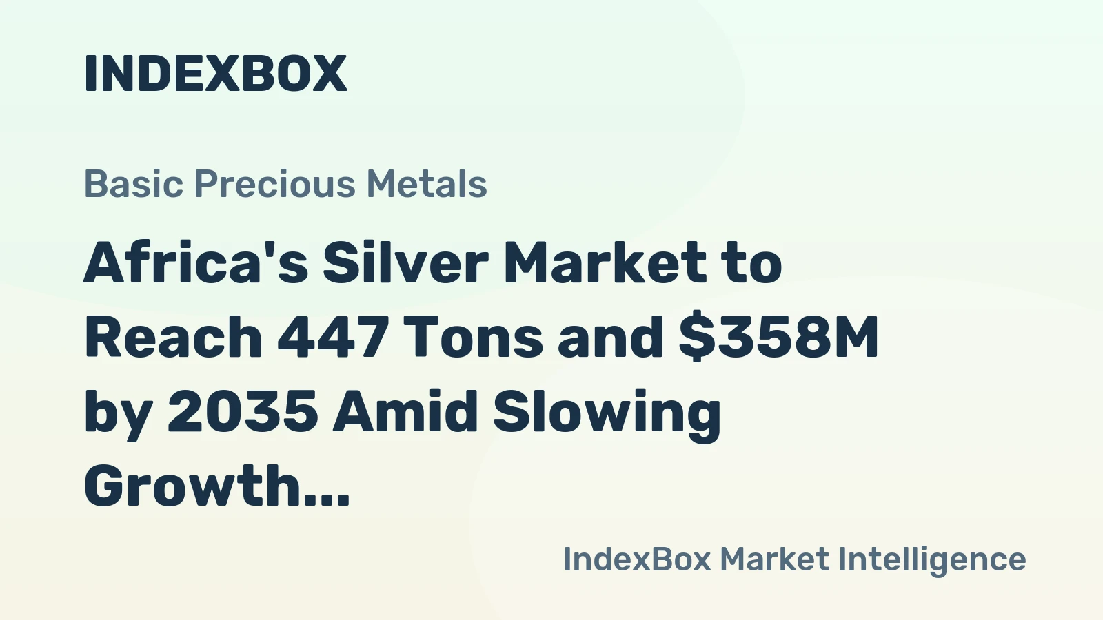 Africa's Silver Market to Reach 447 Tons and $358M by 2035 Amid Slowing Growth
