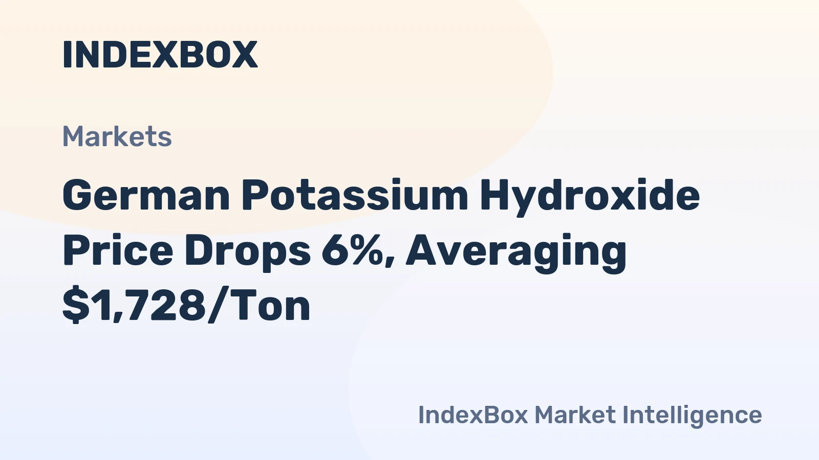 German Potassium Hydroxide Price Drops 6%, Averaging $1,728/Ton