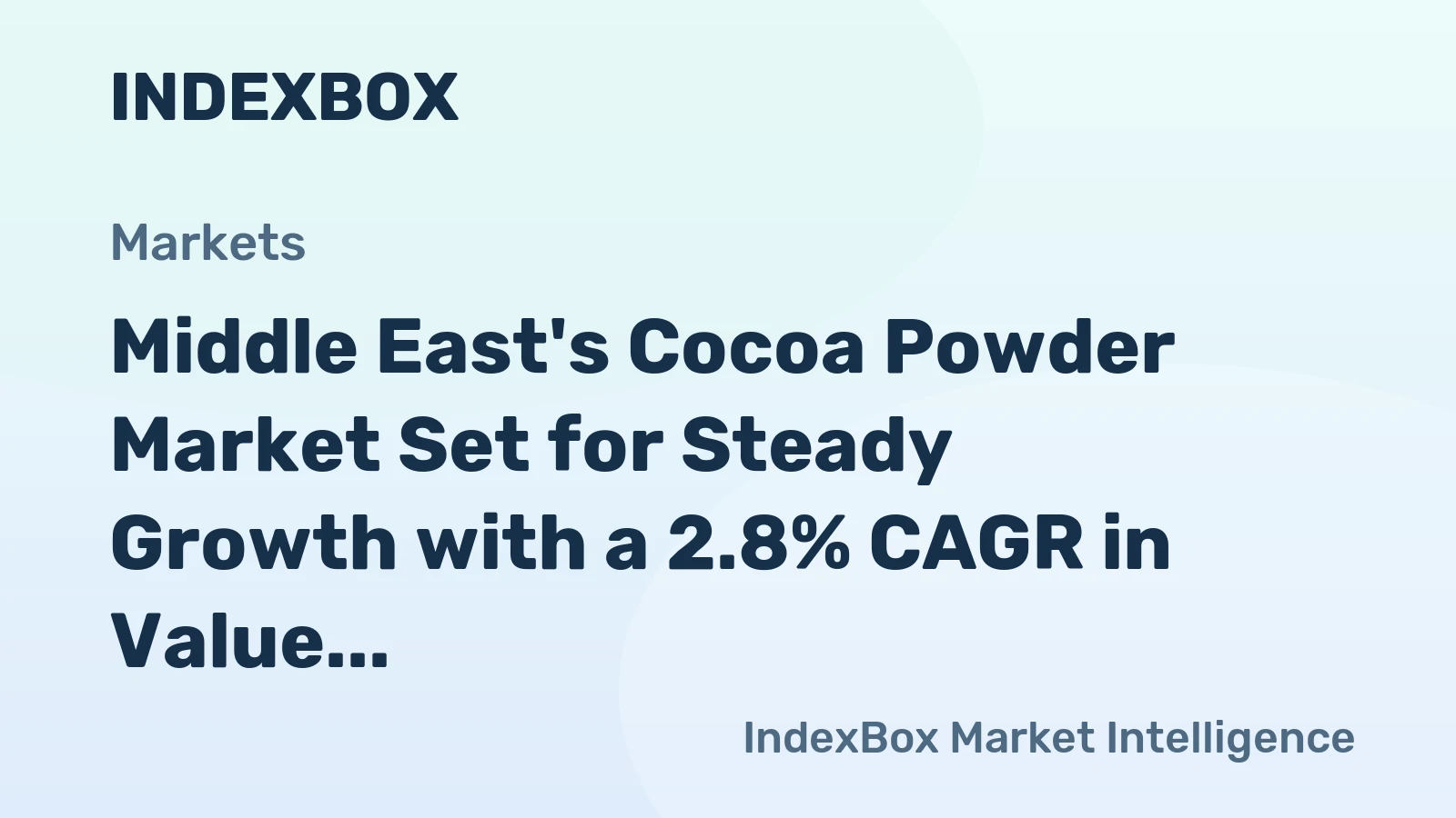 Middle East's Cocoa Powder Market Set for Steady Growth with a 2.8% CAGR in Value