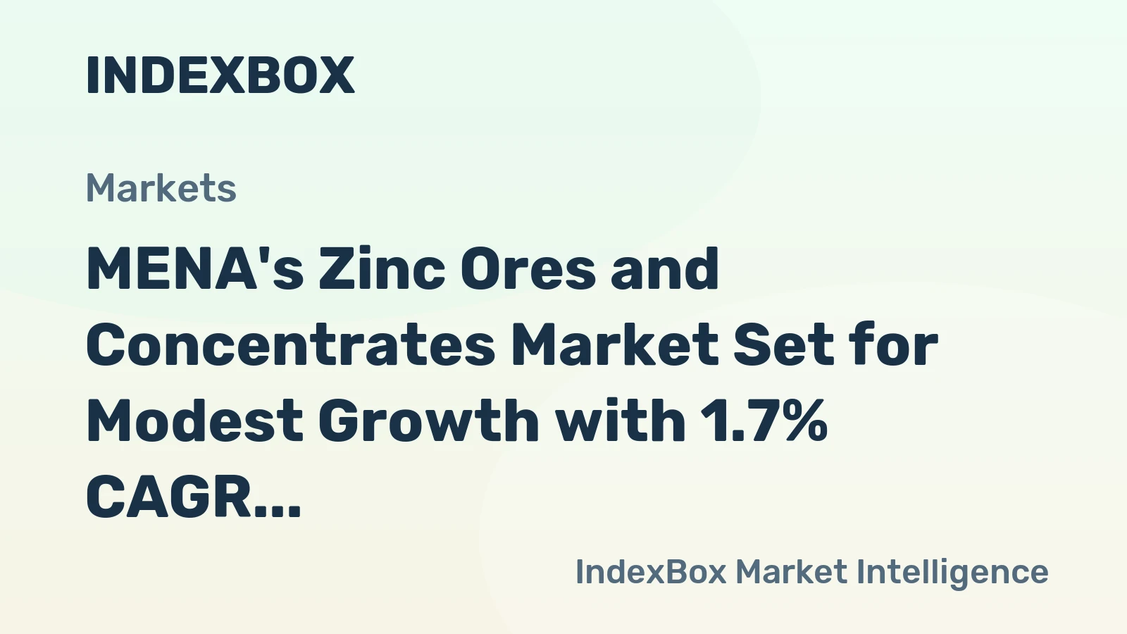MENA's Zinc Ores and Concentrates Market Set for Modest Growth with 1.7% CAGR in Value