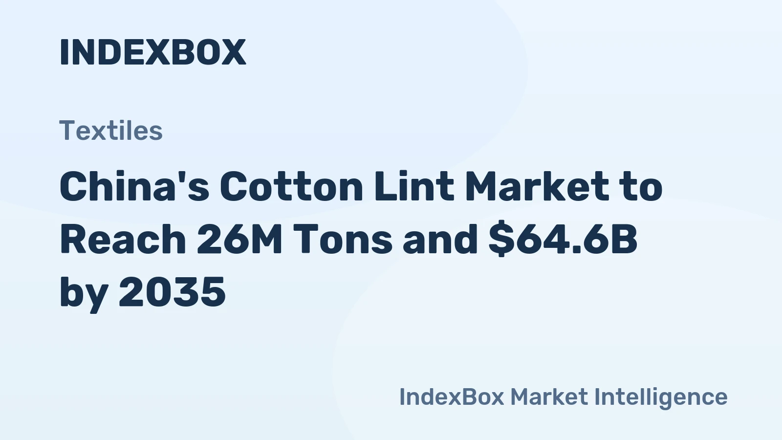 China's Cotton Lint Market to Reach 26M Tons and $64.6B by 2035