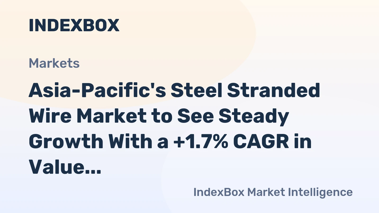Asia-Pacific's Steel Stranded Wire Market to See Steady Growth With a +1.7% CAGR in Value