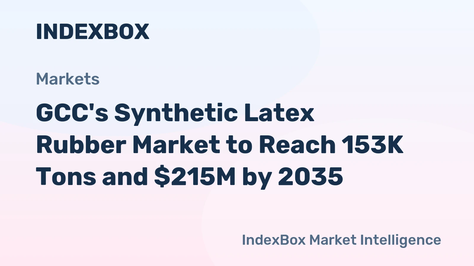 GCC's Synthetic Latex Rubber Market to Reach 153K Tons and $215M by 2035