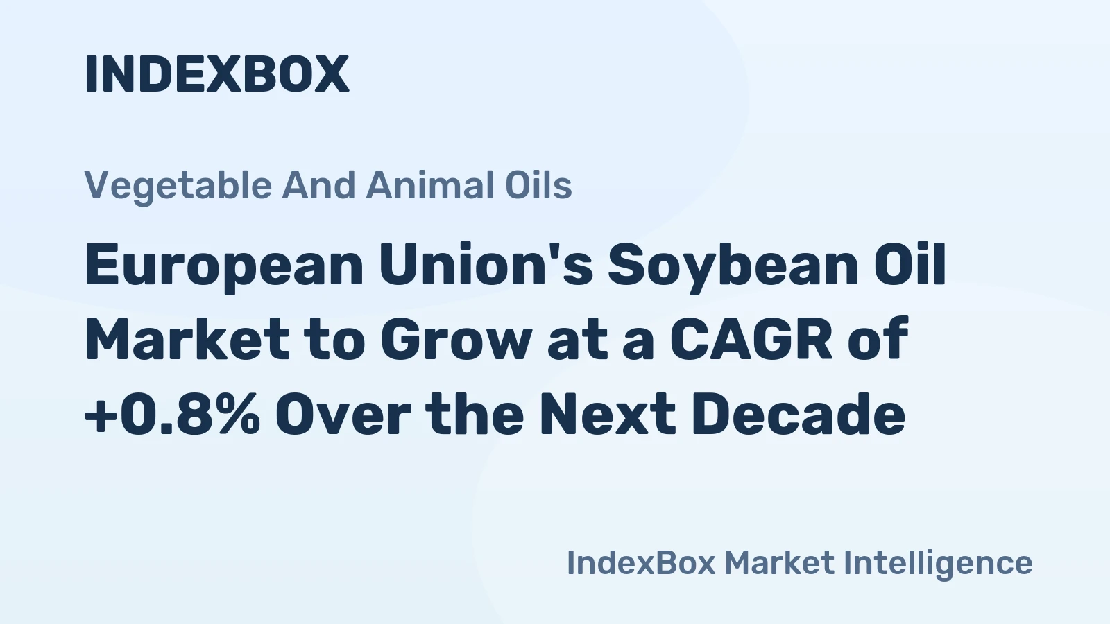 European Union's Soybean Oil Market to Grow at a CAGR of +0.8% Over the Next Decade