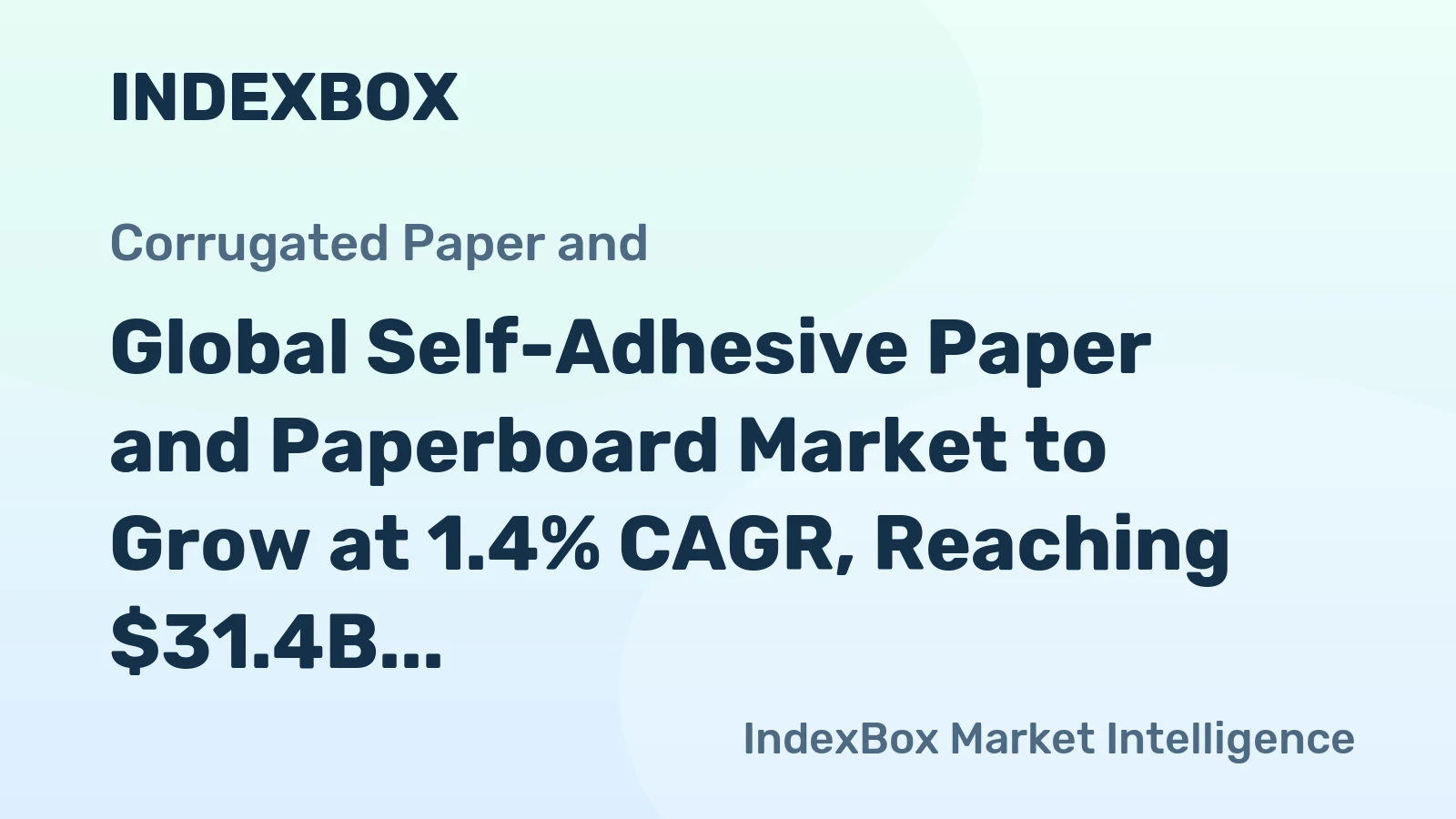 Global Self-Adhesive Paper and Paperboard Market to Grow at 1.4% CAGR, Reaching $31.4B by 2035