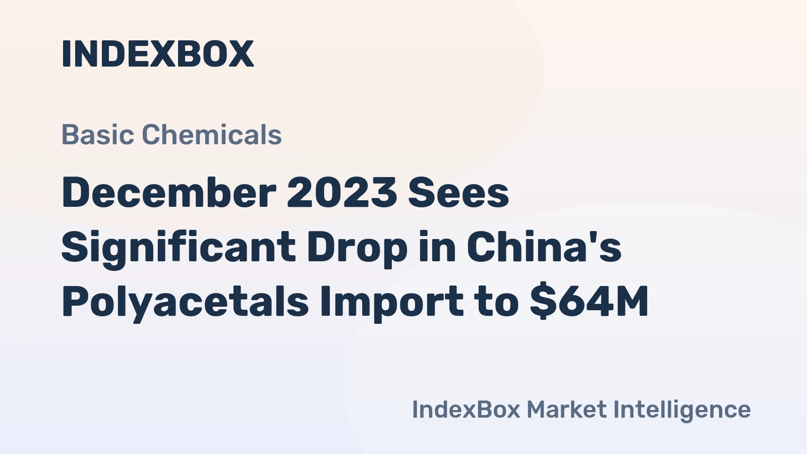 December 2023 Sees Significant Drop in China's Polyacetals Import to $64M