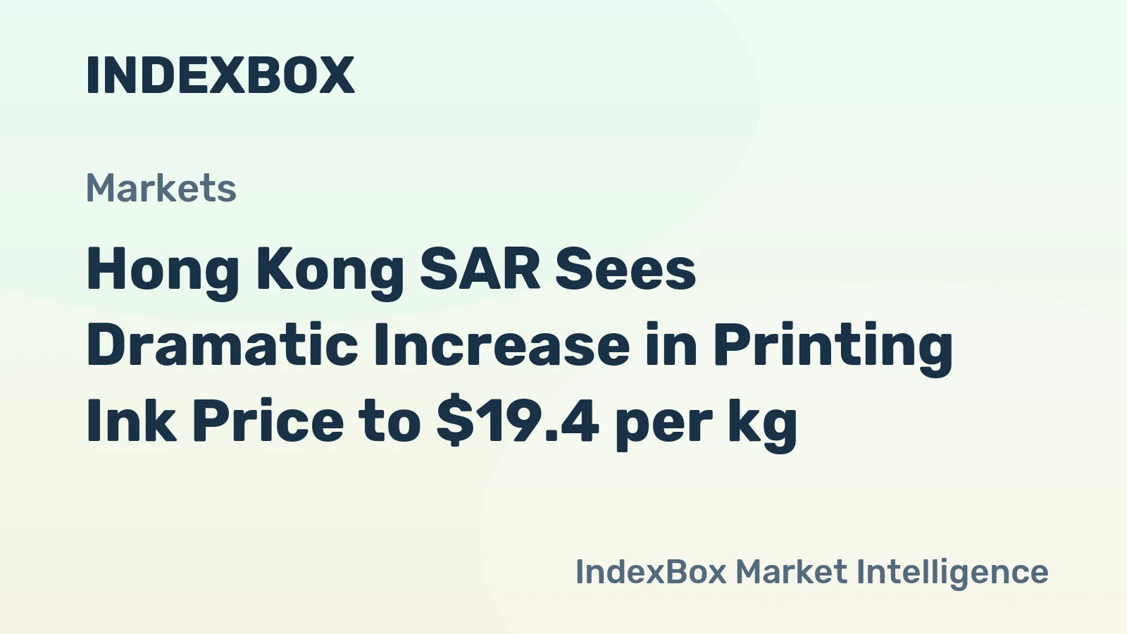 Hong Kong SAR Sees Dramatic Increase in Printing Ink Price to $19.4 per kg