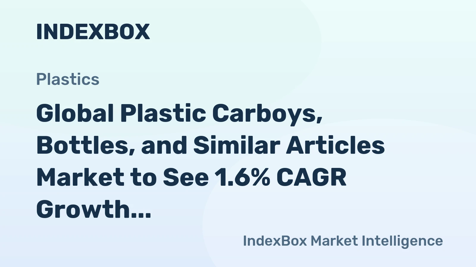 Global Plastic Carboys, Bottles, and Similar Articles Market to See 1.6% CAGR Growth in Volume, $22B Value by 2035