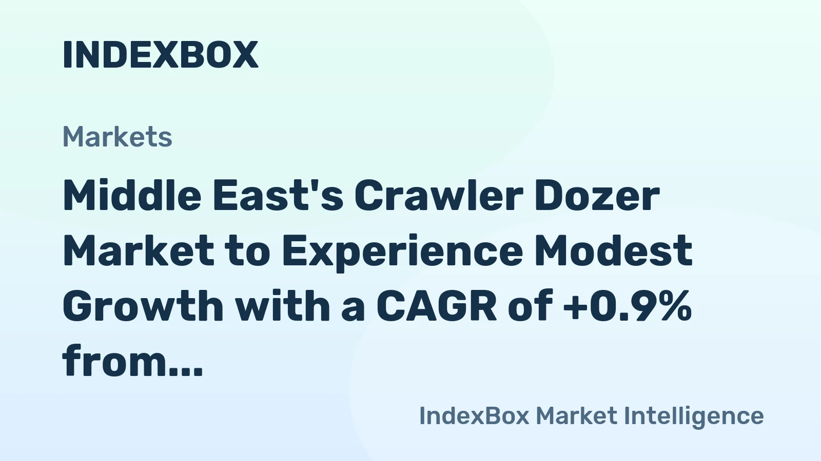 Middle East's Crawler Dozer Market to Experience Modest Growth with a CAGR of +0.9% from 2024 to 2035