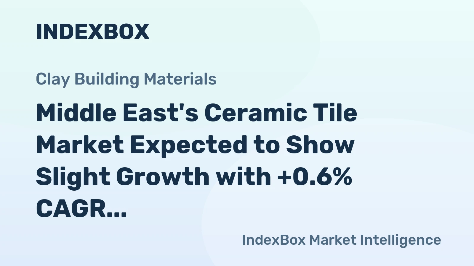 Middle East's Ceramic Tile Market Expected to Show Slight Growth with +0.6% CAGR from 2024 to 2035