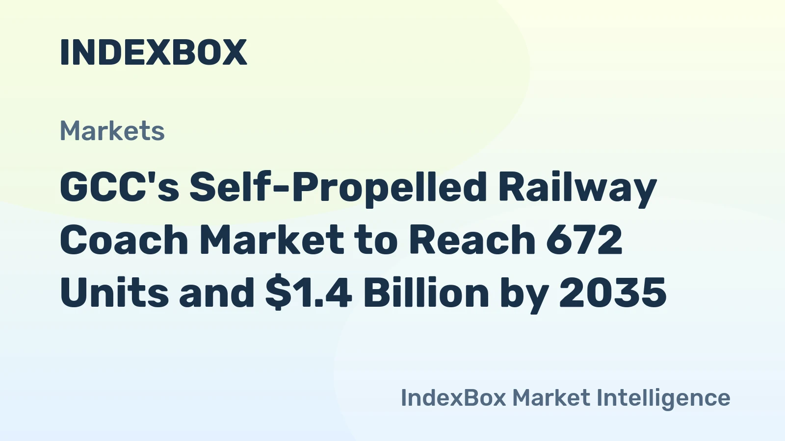 GCC's Self-Propelled Railway Coach Market to Reach 672 Units and $1.4 Billion by 2035