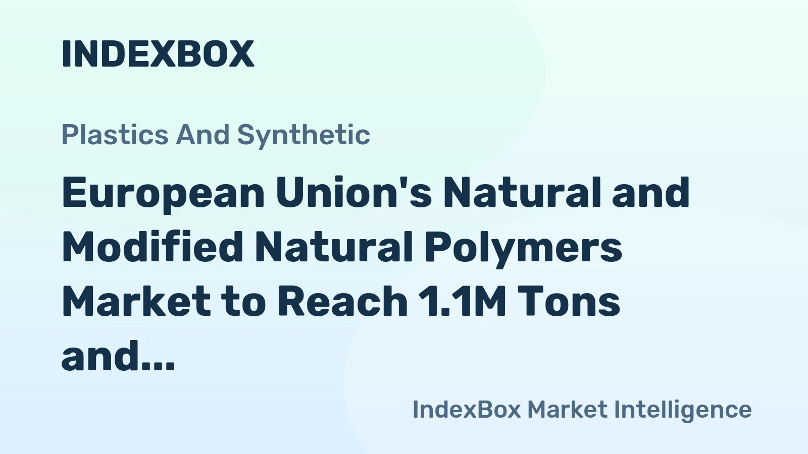 European Union's Natural and Modified Natural Polymers Market to Reach 1.1M Tons and $28.2B by 2035