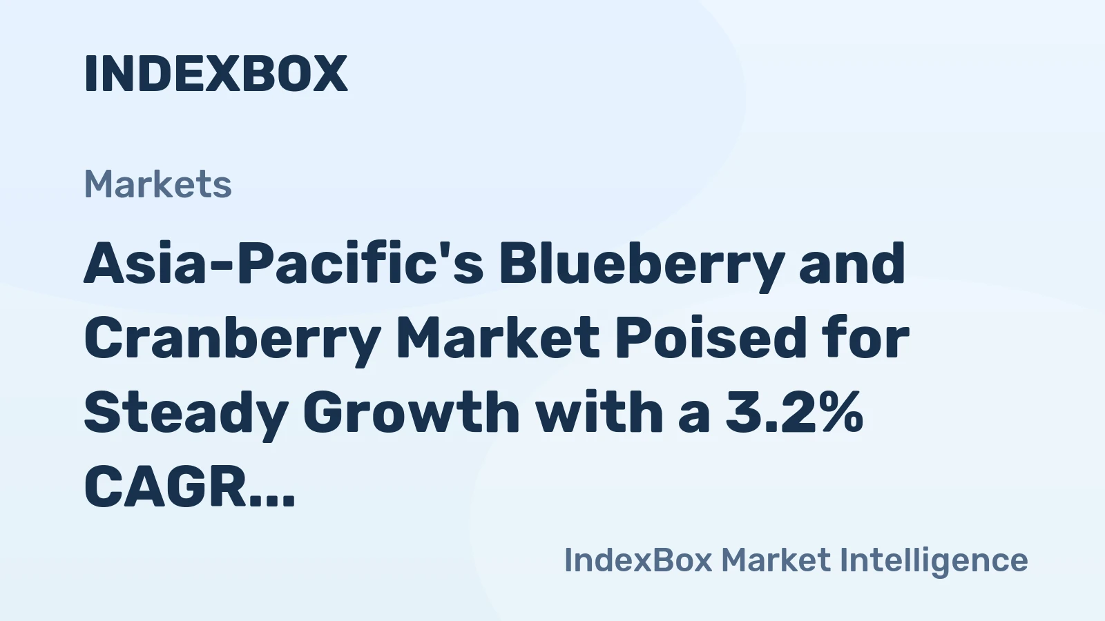 Asia-Pacific's Blueberry and Cranberry Market Poised for Steady Growth with a 3.2% CAGR