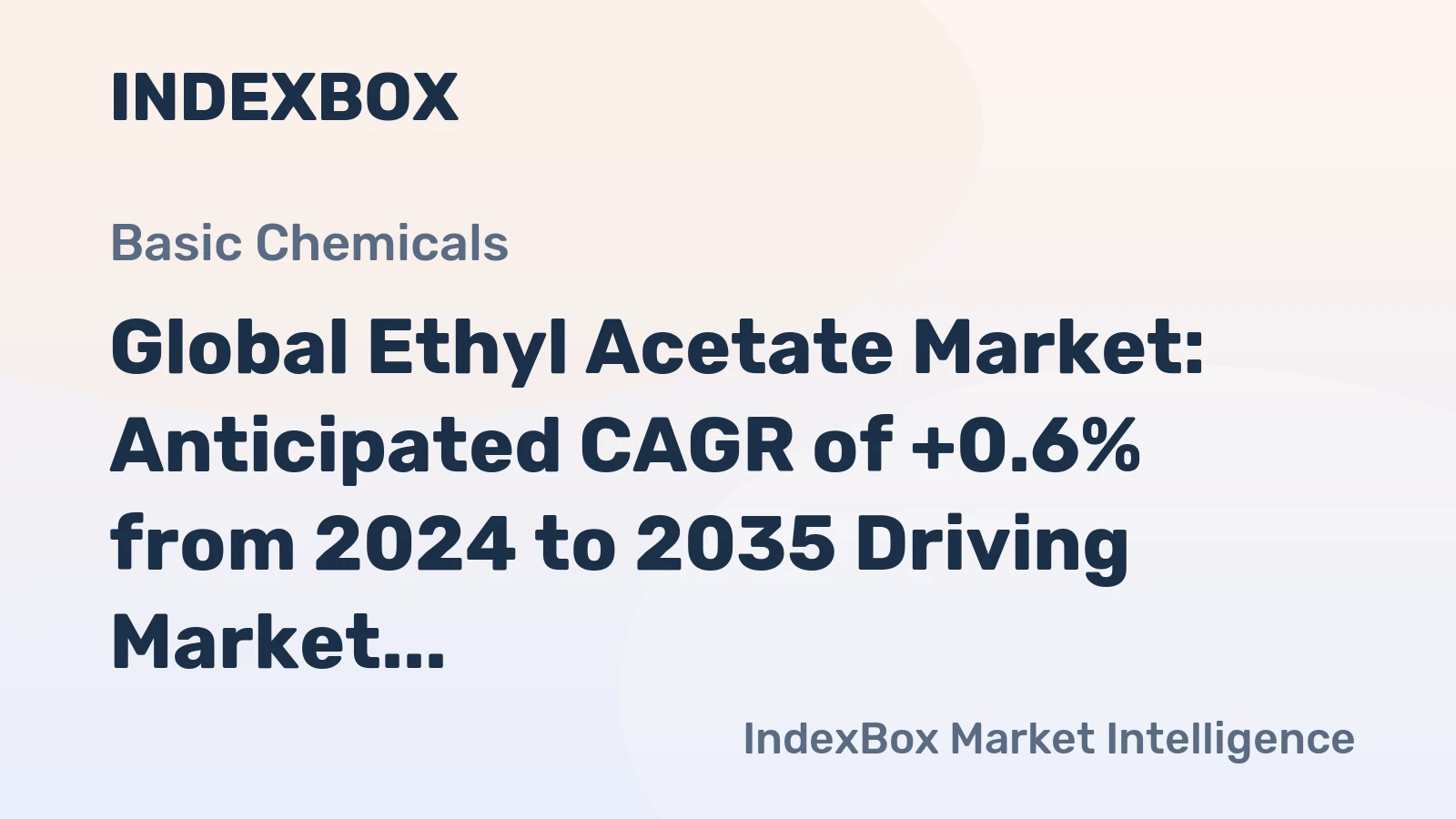 Global Ethyl Acetate Market: Anticipated CAGR of +0.6% from 2024 to 2035 Driving Market Volume to 3.3M Tons