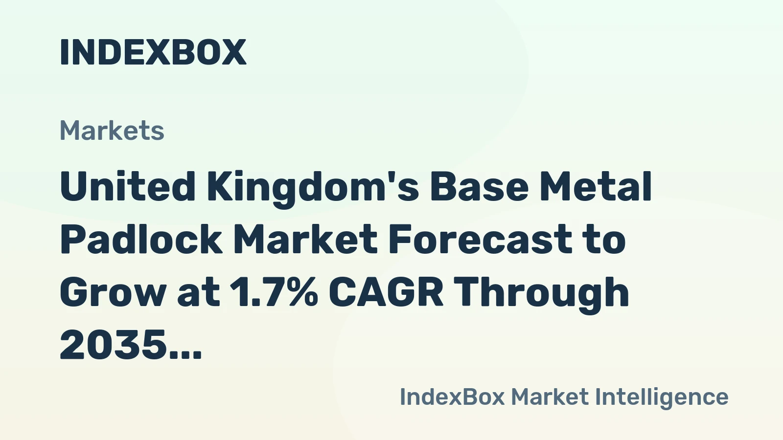 United Kingdom's Base Metal Padlock Market Forecast to Grow at 1.7% CAGR Through 2035