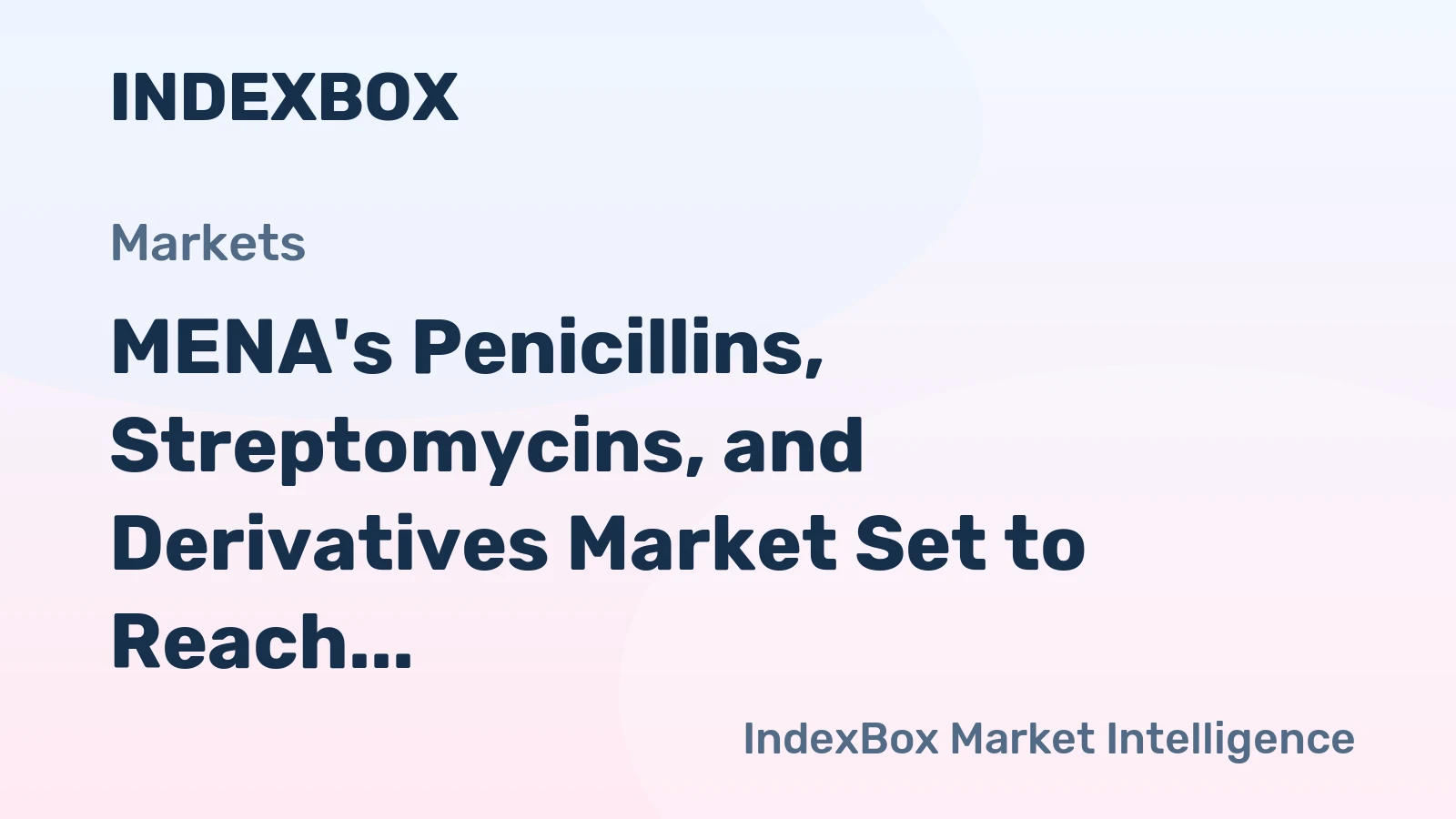 MENA's Penicillins, Streptomycins, and Derivatives Market Set to Reach $3.2B by 2035