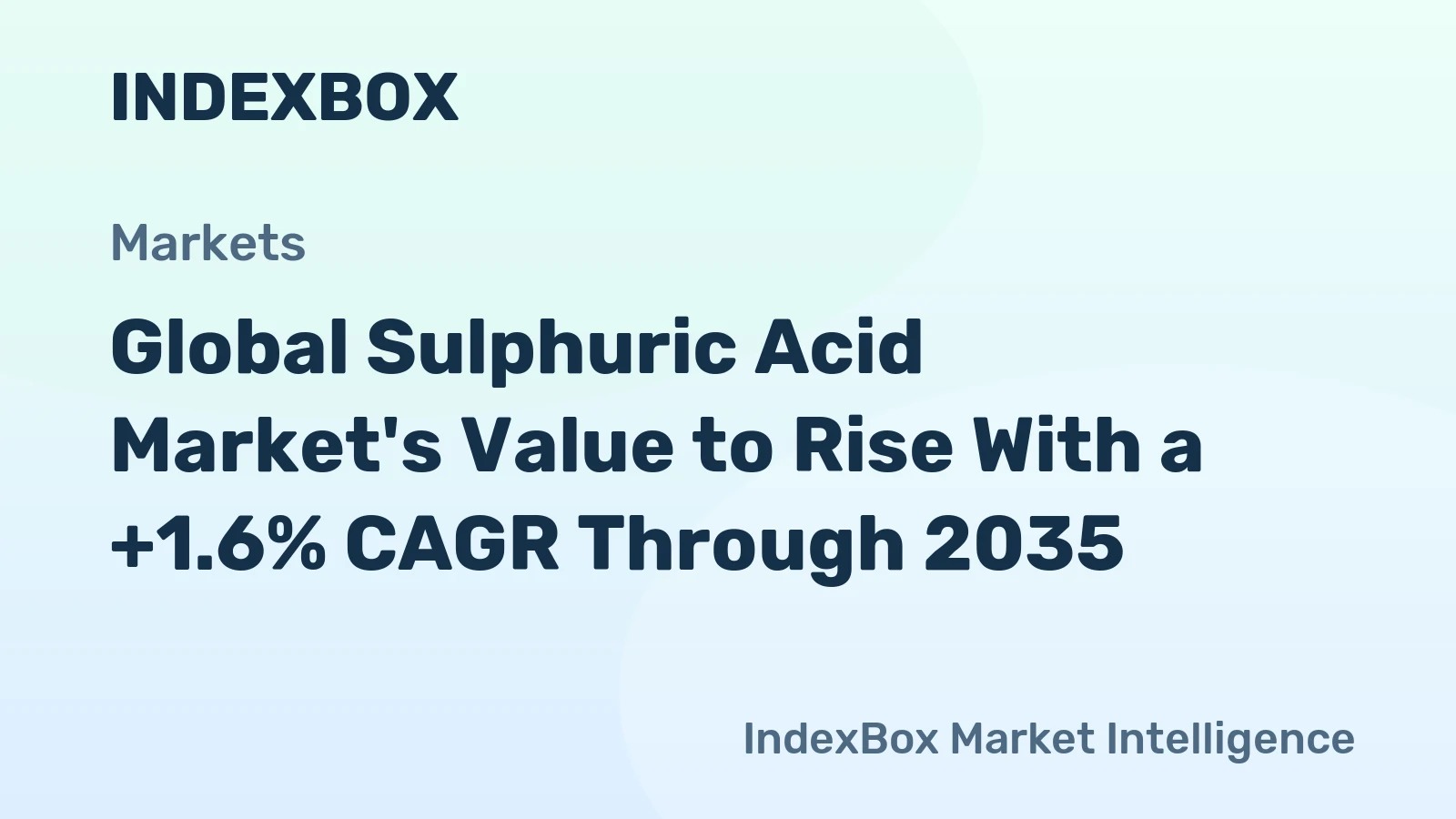 Global Sulphuric Acid Market's Value to Rise With a +1.6% CAGR Through 2035