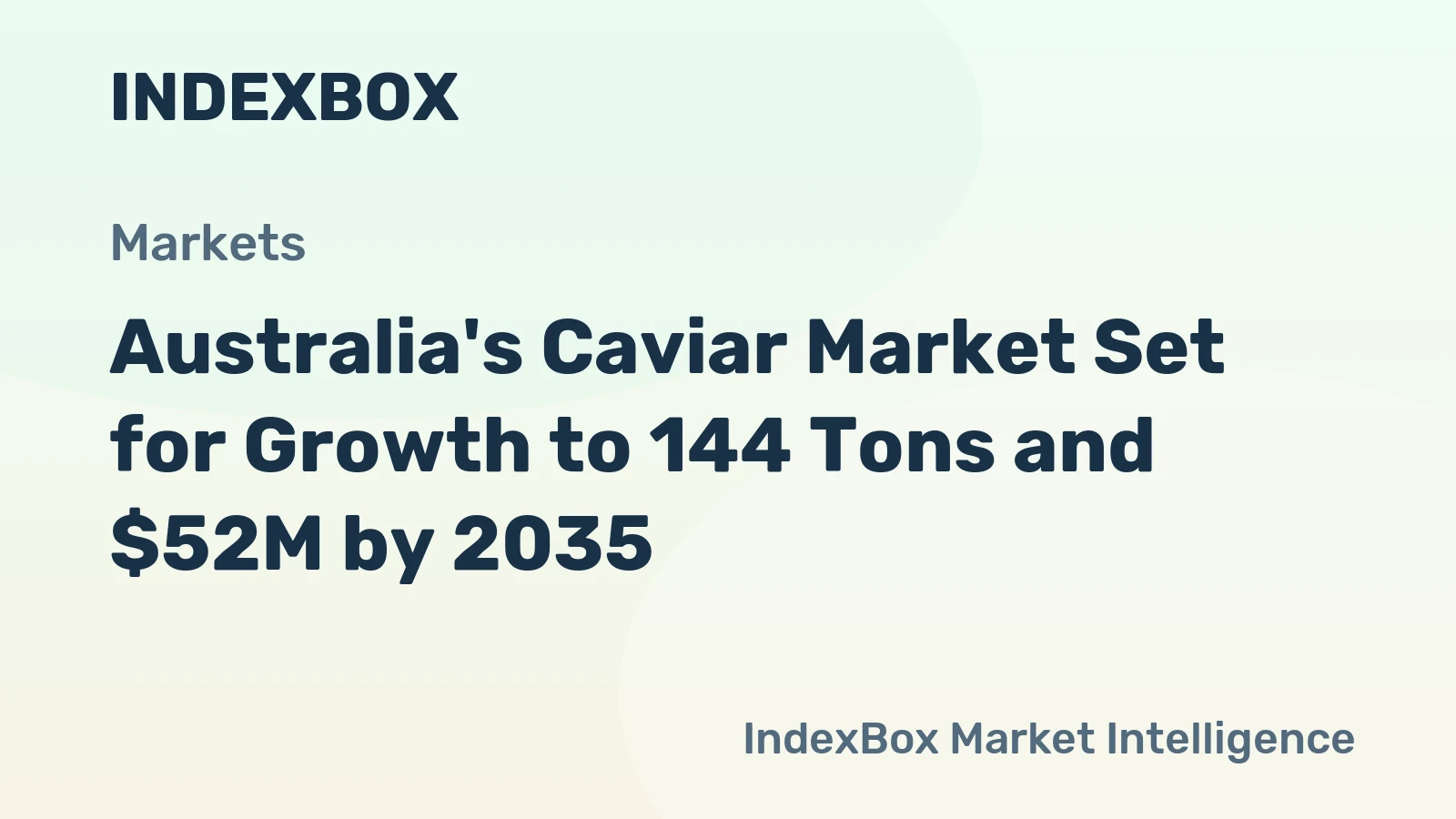 Australia's Caviar Market Set for Growth to 144 Tons and $52M by 2035
