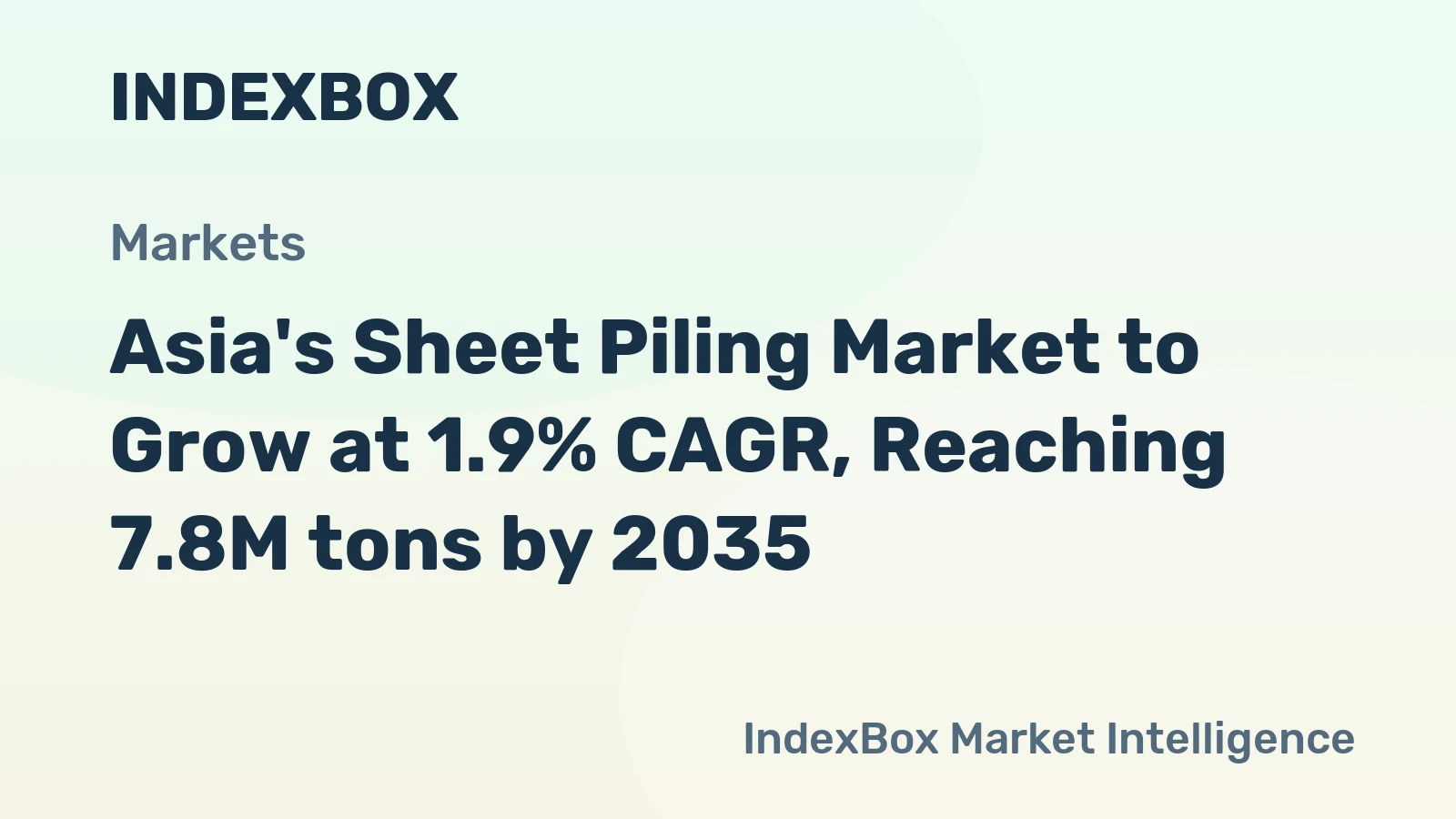 Asia's Sheet Piling Market to Grow at 1.9% CAGR, Reaching 7.8M tons by 2035