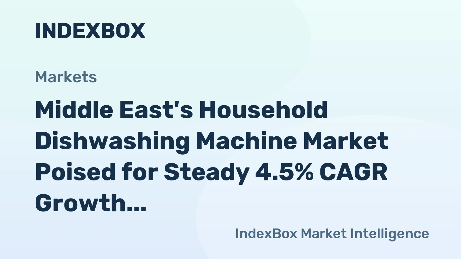 Middle East's Household Dishwashing Machine Market Poised for Steady 4.5% CAGR Growth Through 2035
