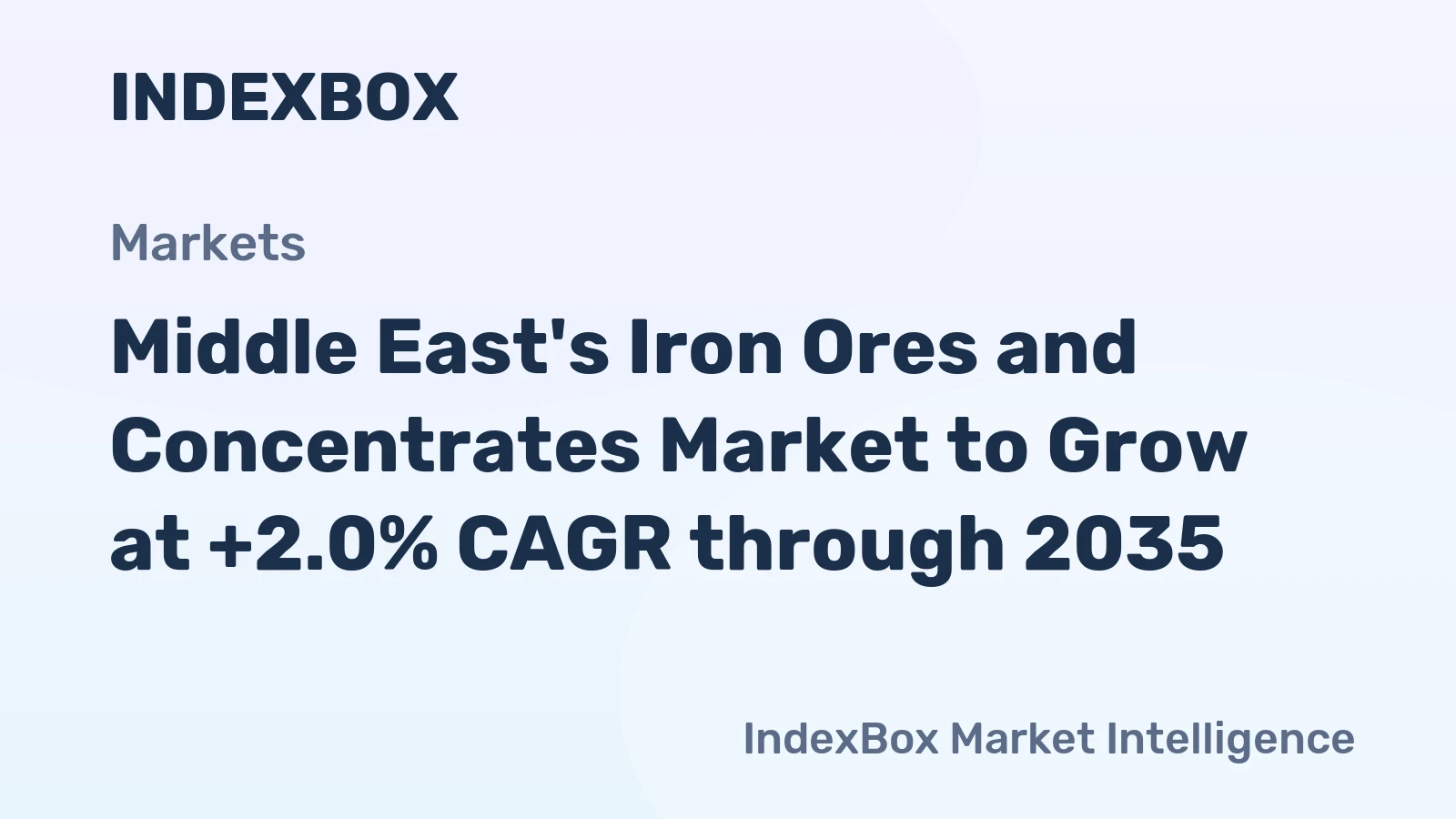 Middle East's Iron Ores and Concentrates Market to Grow at +2.0% CAGR through 2035