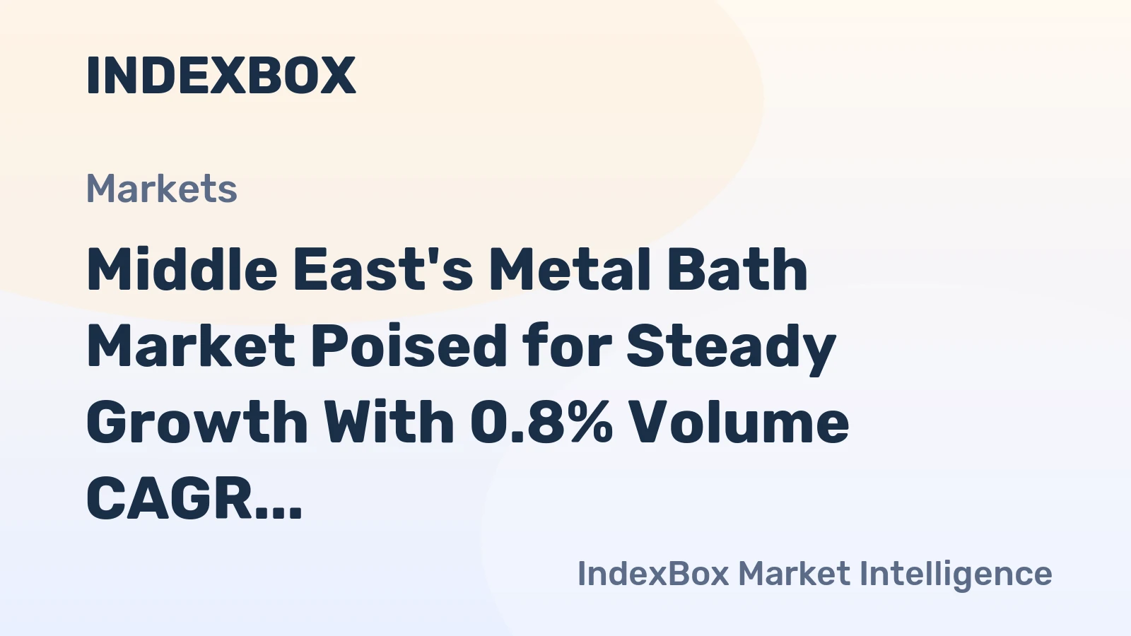 Middle East's Metal Bath Market Poised for Steady Growth With 0.8% Volume CAGR Through 2035
