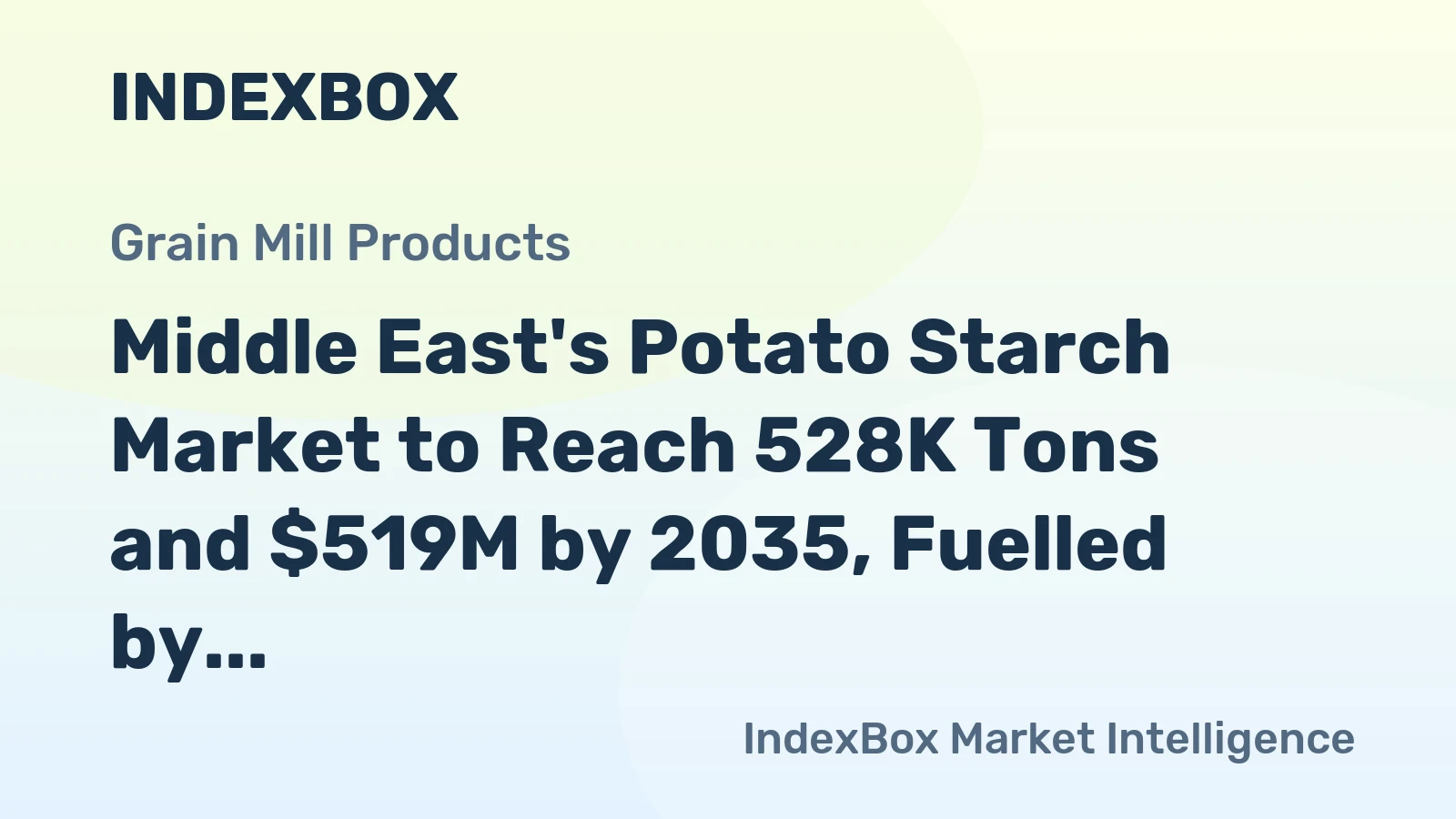 Middle East's Potato Starch Market to Reach 528K Tons and $519M by 2035, Fuelled by Rising Demand