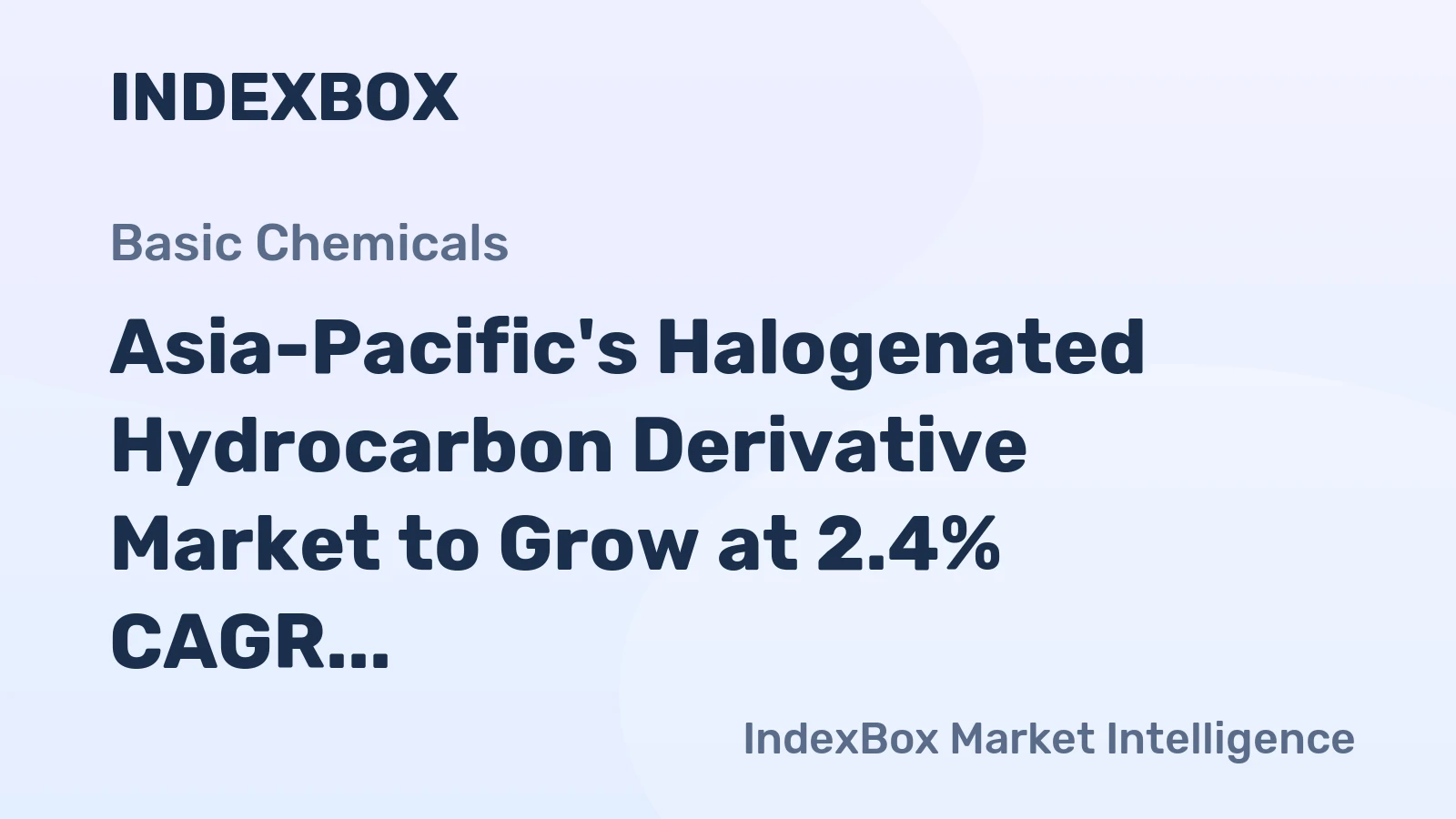 Asia-Pacific's Halogenated Hydrocarbon Derivative Market to Grow at 2.4% CAGR, Reaching $30.8B by 2035