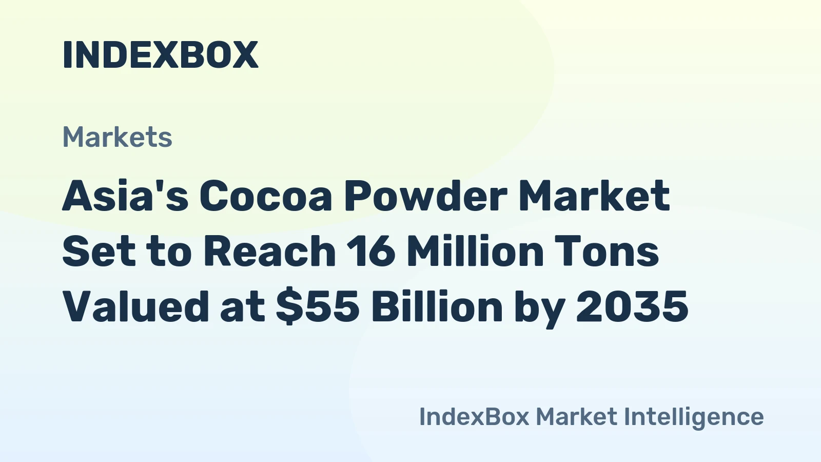 Asia's Cocoa Powder Market Set to Reach 16 Million Tons Valued at $55 Billion by 2035