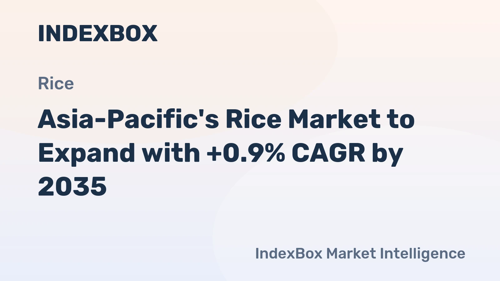 Asia-Pacific's Rice Market to Expand with +0.9% CAGR by 2035