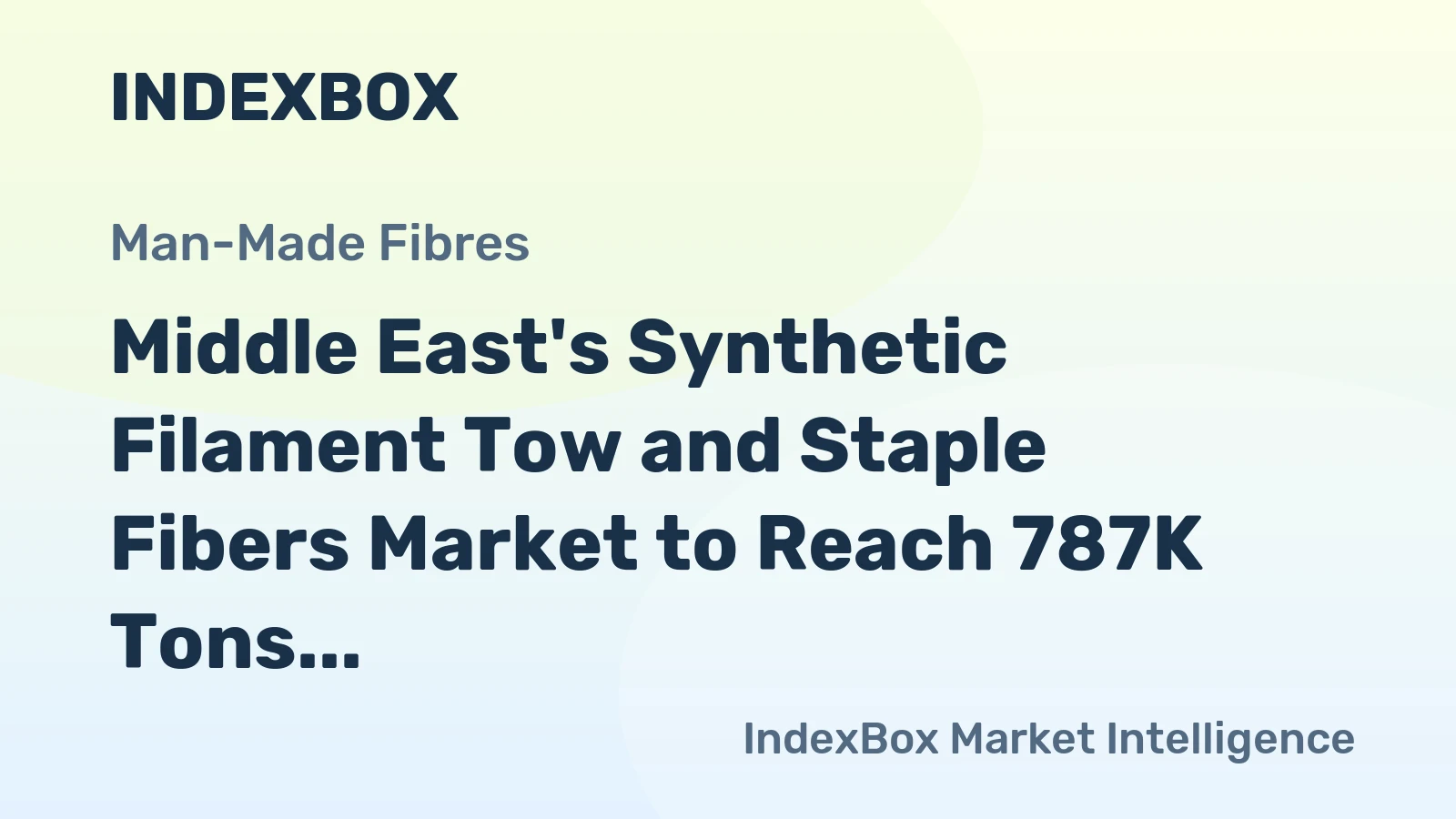 Middle East's Synthetic Filament Tow and Staple Fibers Market to Reach 787K Tons and $1.5B by 2035