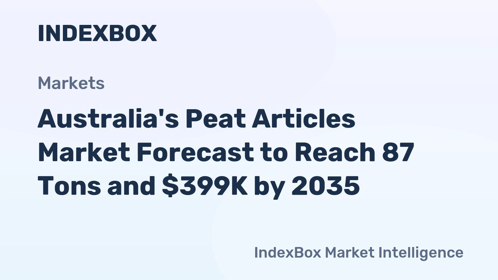 Australia's Peat Articles Market Forecast to Reach 87 Tons and $399K by 2035