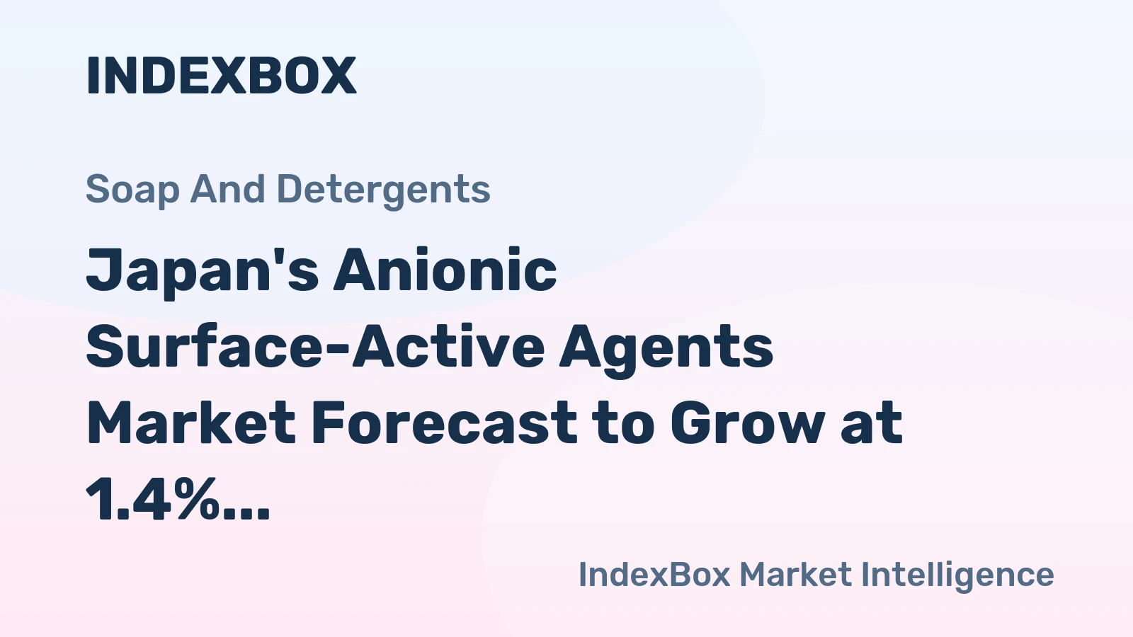 Japan's Anionic Surface-Active Agents Market Forecast to Grow at 1.4% CAGR Through 2035