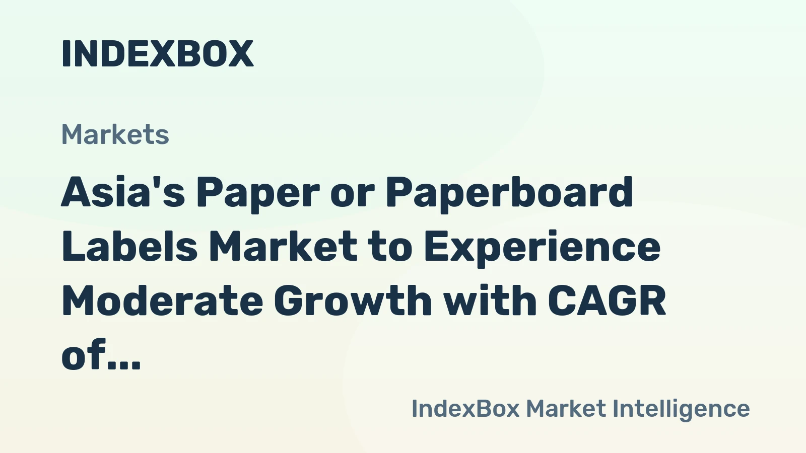 Asia's Paper or Paperboard Labels Market to Experience Moderate Growth with CAGR of +1.6% from 2024 to 2035