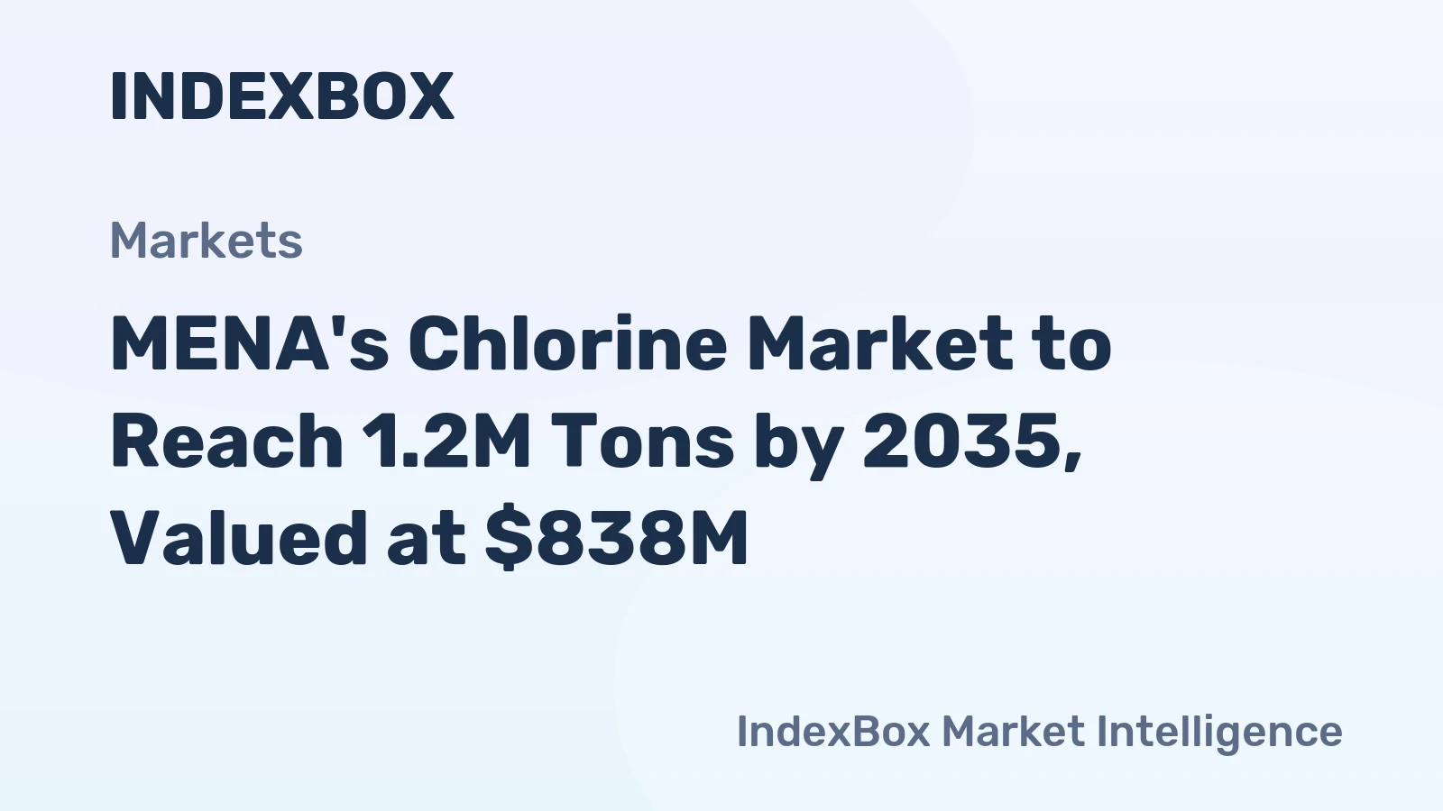 MENA's Chlorine Market to Reach 1.2M Tons by 2035, Valued at $838M