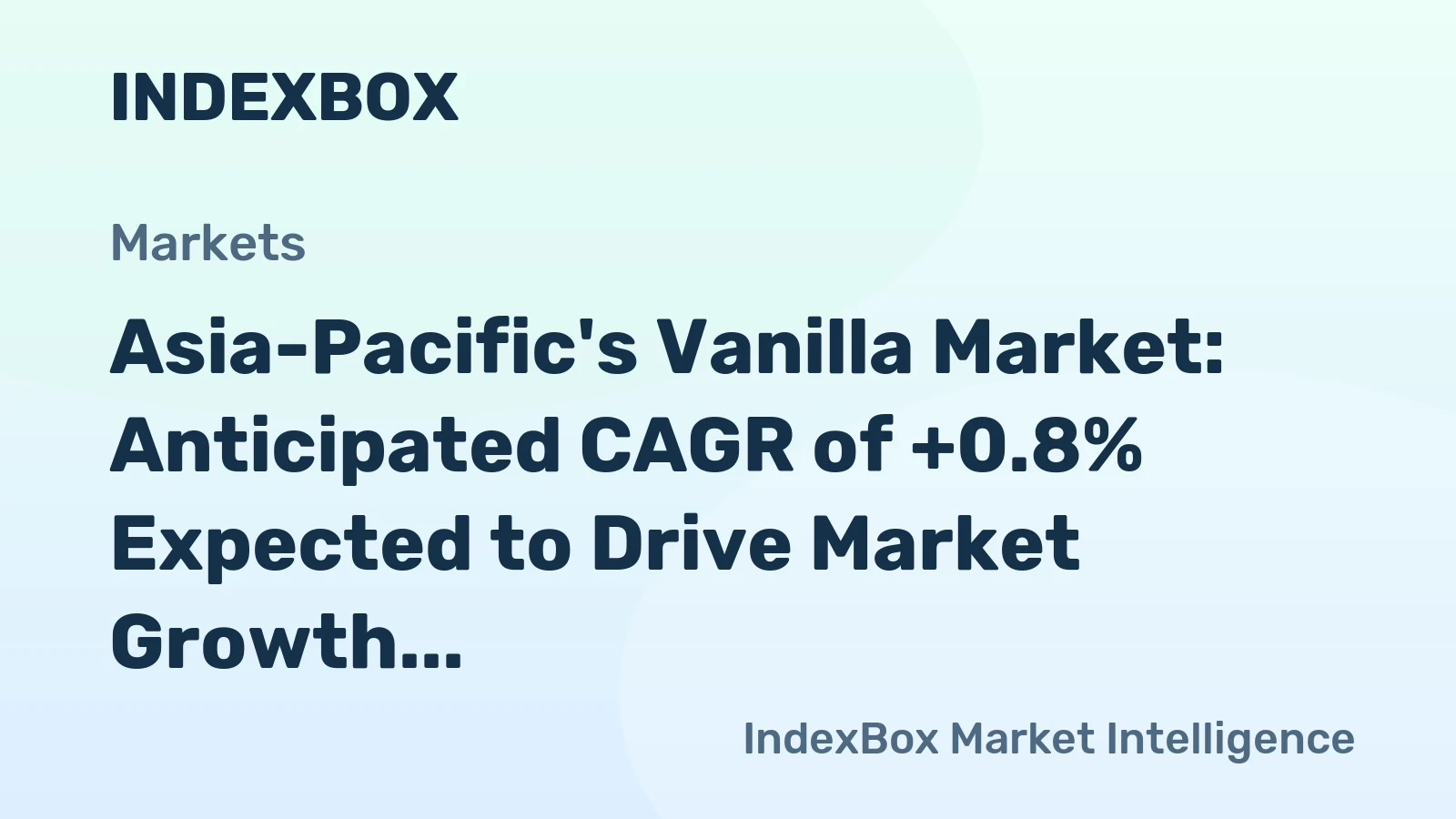 Asia-Pacific's Vanilla Market: Anticipated CAGR of +0.8% Expected to Drive Market Growth