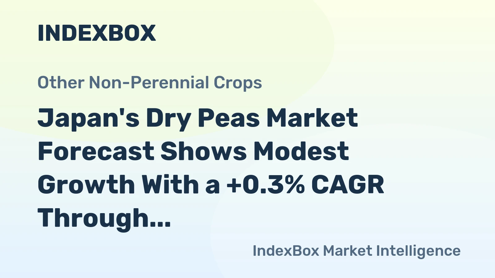 Japan's Dry Peas Market Forecast Shows Modest Growth With a +0.3% CAGR Through 2035