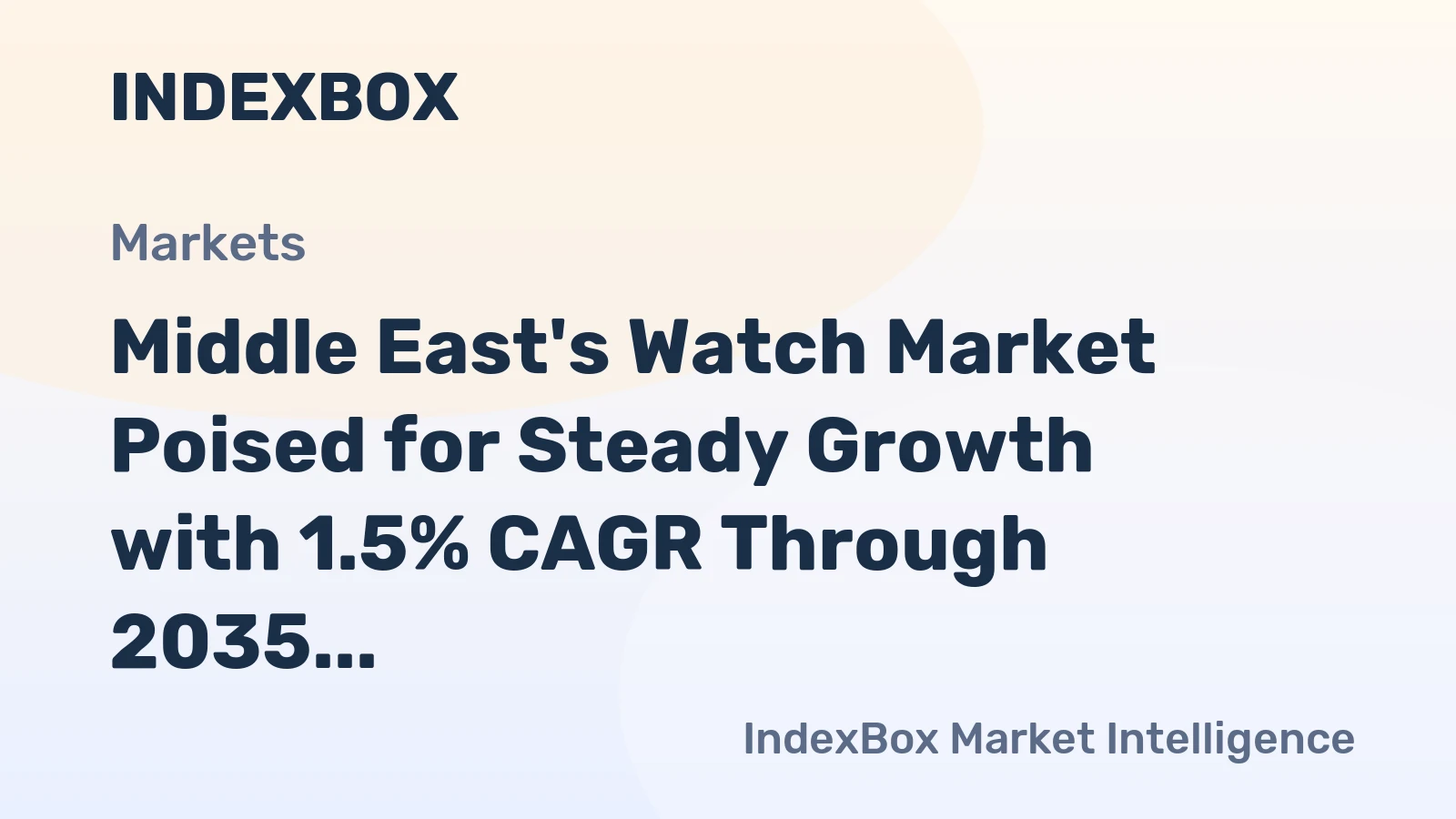 Middle East's Watch Market Poised for Steady Growth with 1.5% CAGR Through 2035