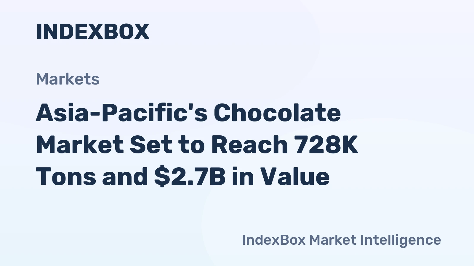 Asia-Pacific's Chocolate Market Set to Reach 728K Tons and $2.7B in Value