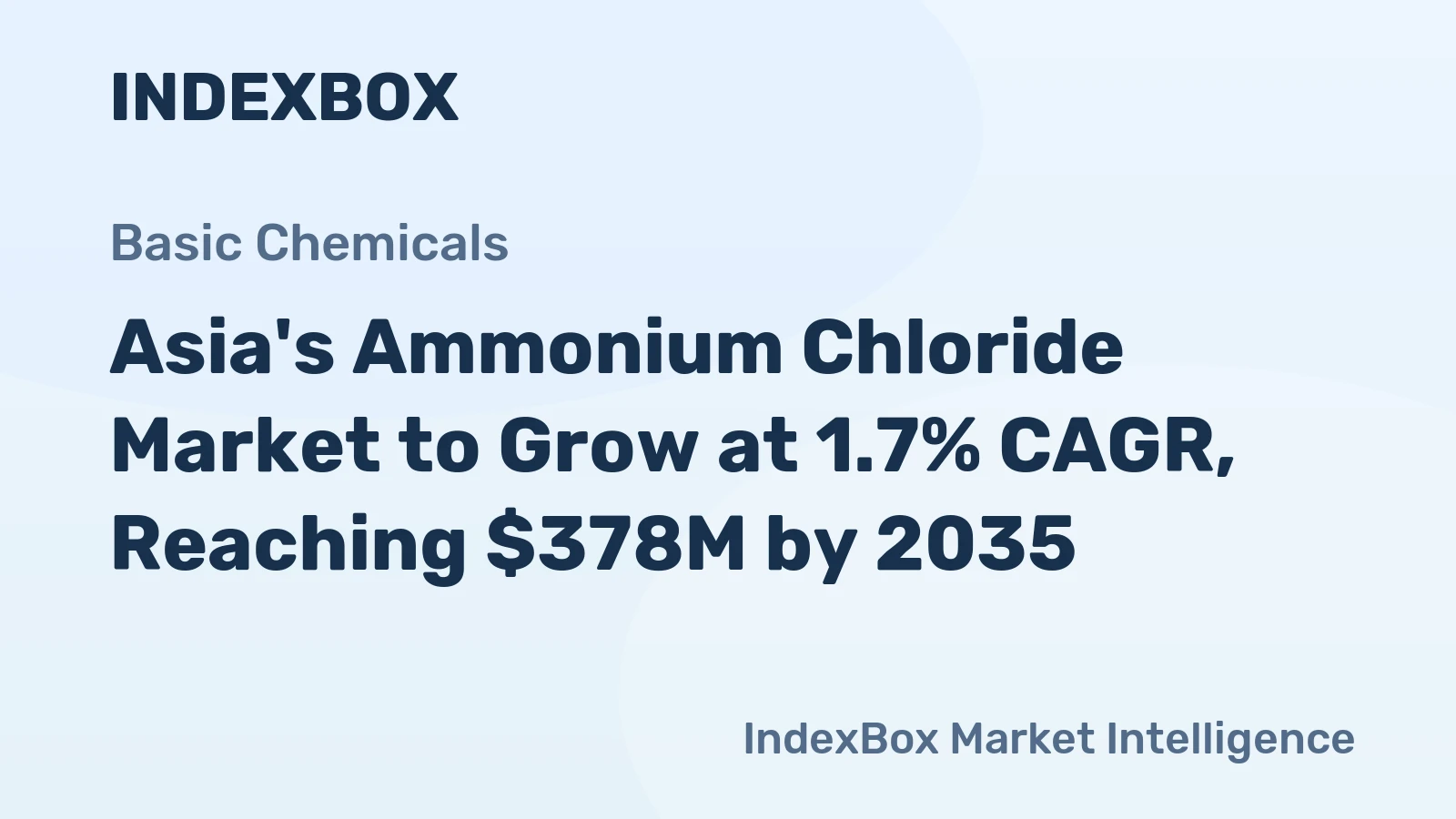 Asia's Ammonium Chloride Market to Grow at 1.7% CAGR, Reaching $378M by 2035