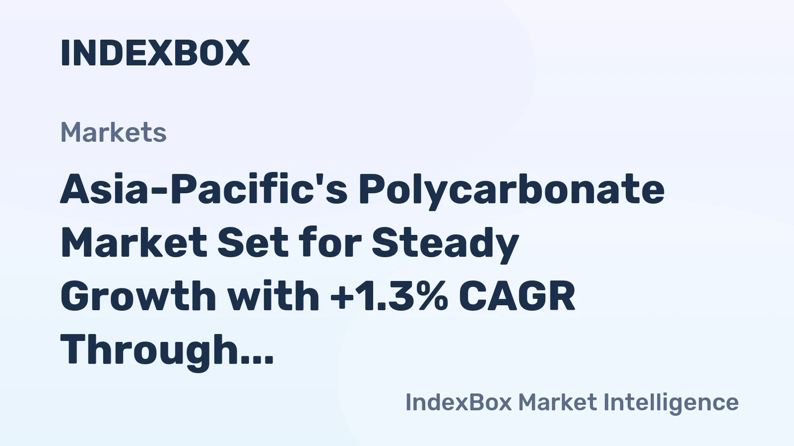 Asia-Pacific's Polycarbonate Market Set for Steady Growth with +1.3% CAGR Through 2035