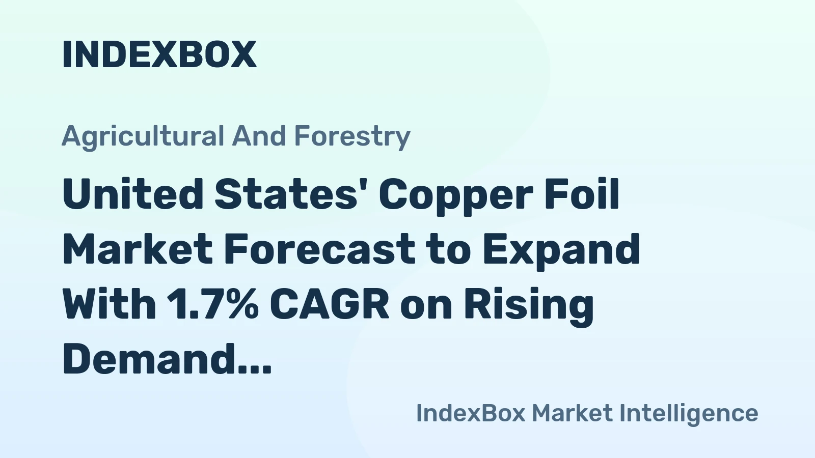 United States' Copper Foil Market Forecast to Expand With 1.7% CAGR on Rising Demand