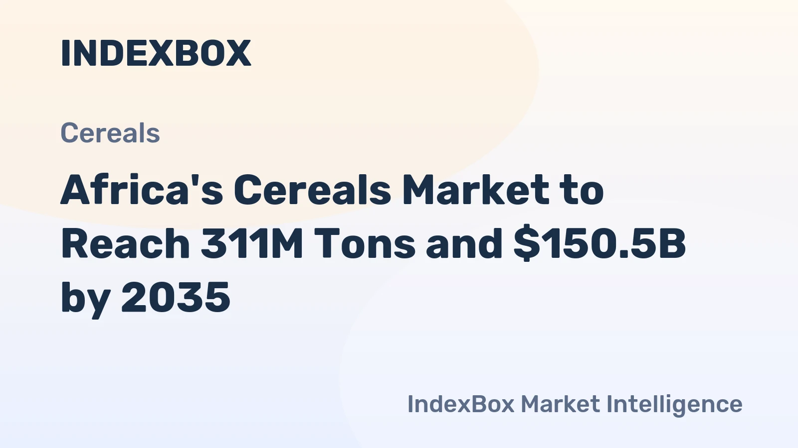 Africa's Cereals Market to Reach 311M Tons and $150.5B by 2035