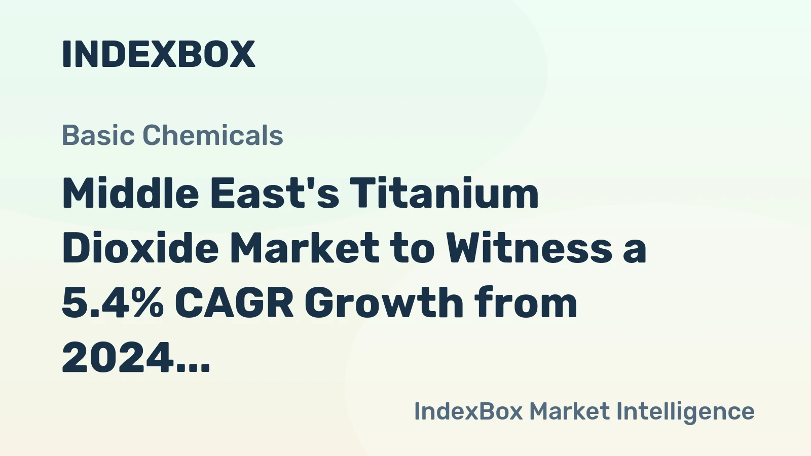Middle East's Titanium Dioxide Market to Witness a 5.4% CAGR Growth from 2024 to 2035