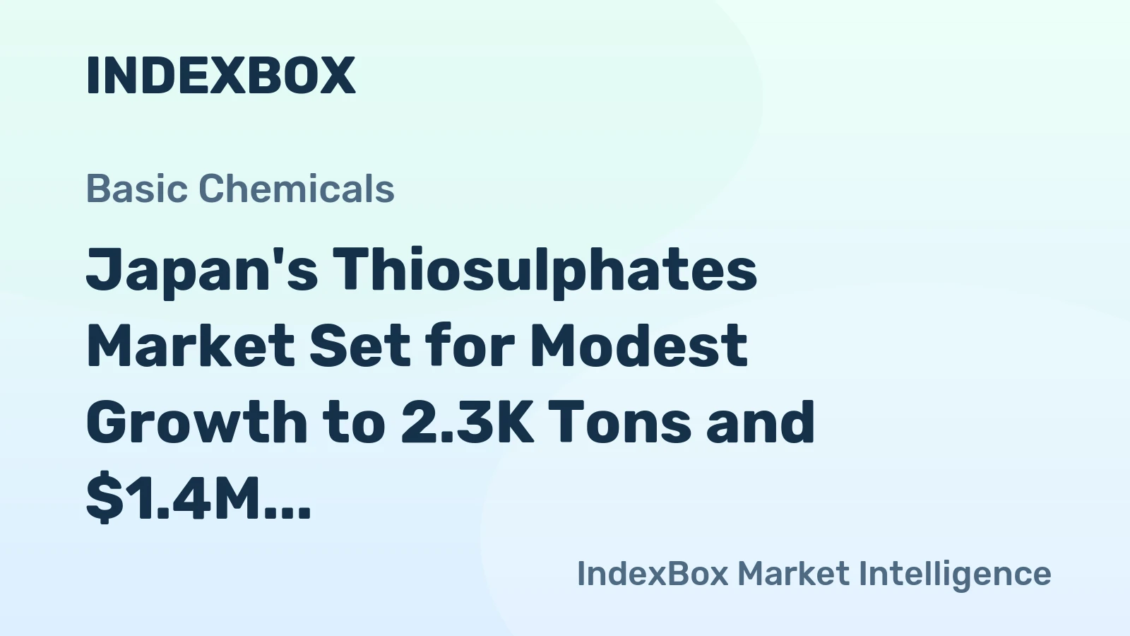 Japan's Thiosulphates Market Set for Modest Growth to 2.3K Tons and $1.4M