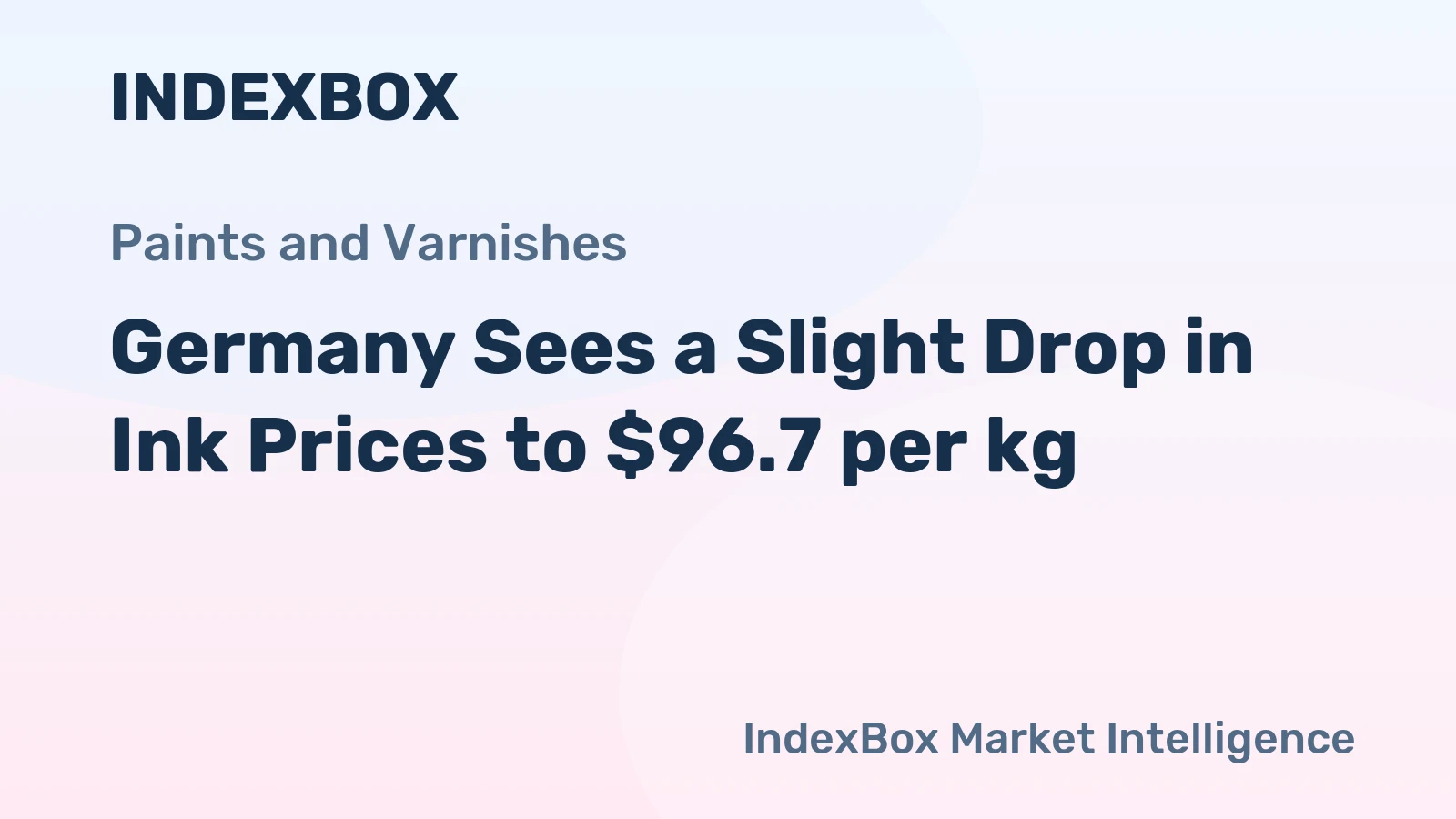 Germany Sees a Slight Drop in Ink Prices to $96.7 per kg