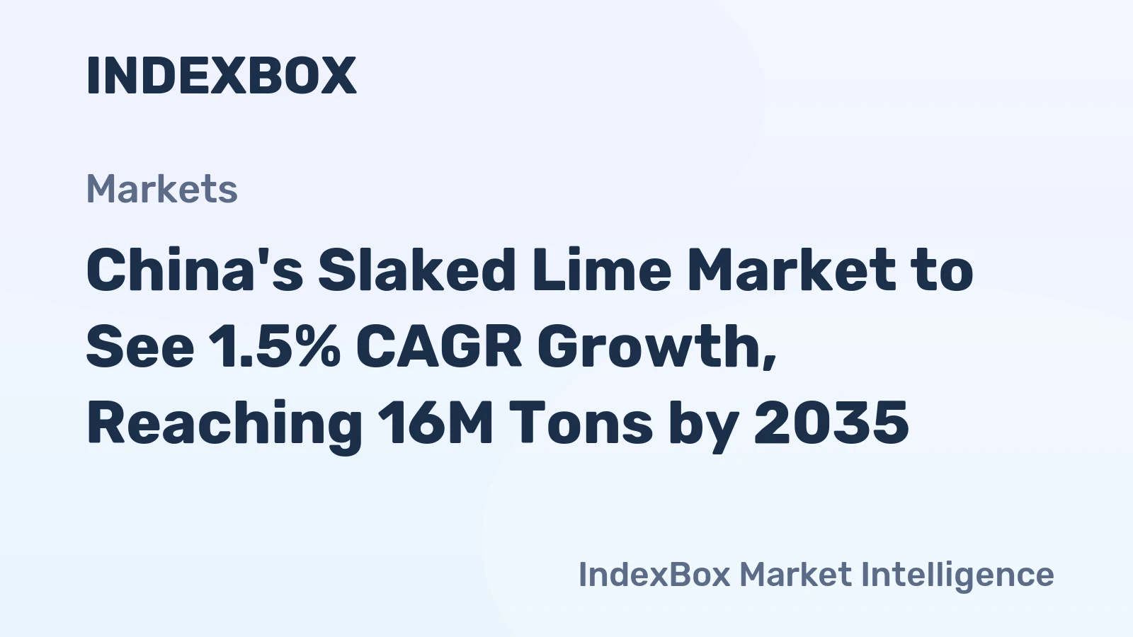 China's Slaked Lime Market to See 1.5% CAGR Growth, Reaching 16M Tons by 2035