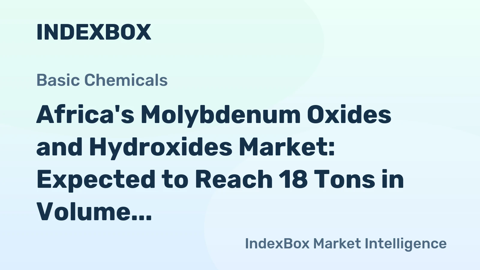 Africa's Molybdenum Oxides and Hydroxides Market: Expected to Reach 18 Tons in Volume and $315K in Value by 2035