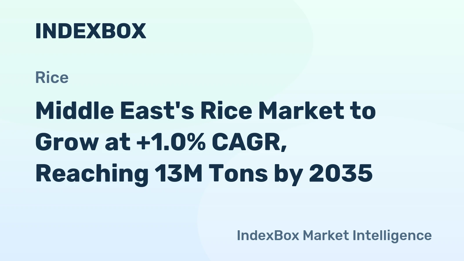 Middle East's Rice Market to Grow at +1.0% CAGR, Reaching 13M Tons by 2035