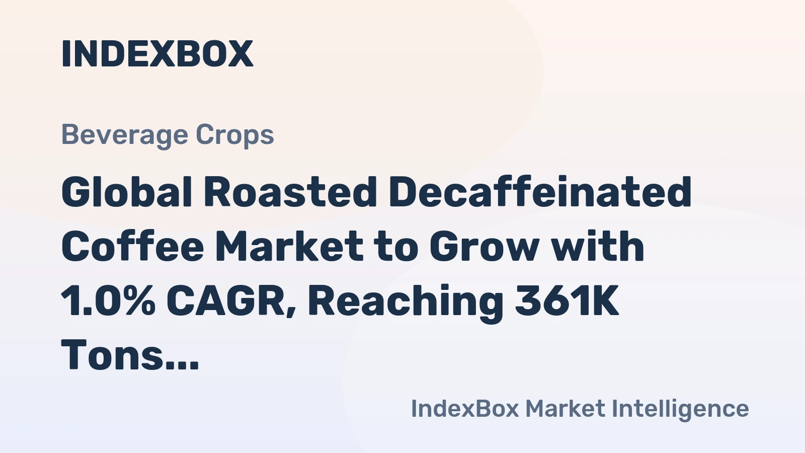 Global Roasted Decaffeinated Coffee Market to Grow with 1.0% CAGR, Reaching 361K Tons by 2035